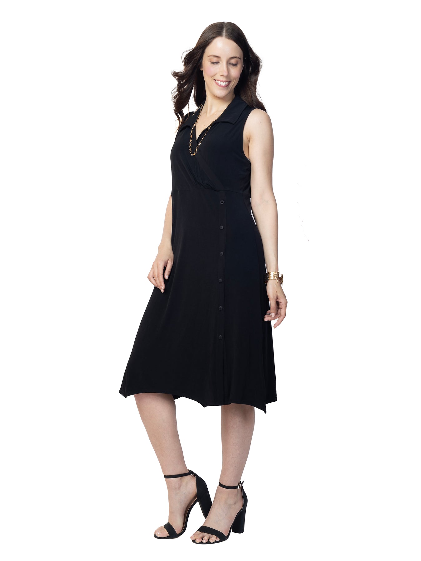 Kim & Co Brazil Knit Jersey Sleeveless Handkerchief Midi Dress Petite ...