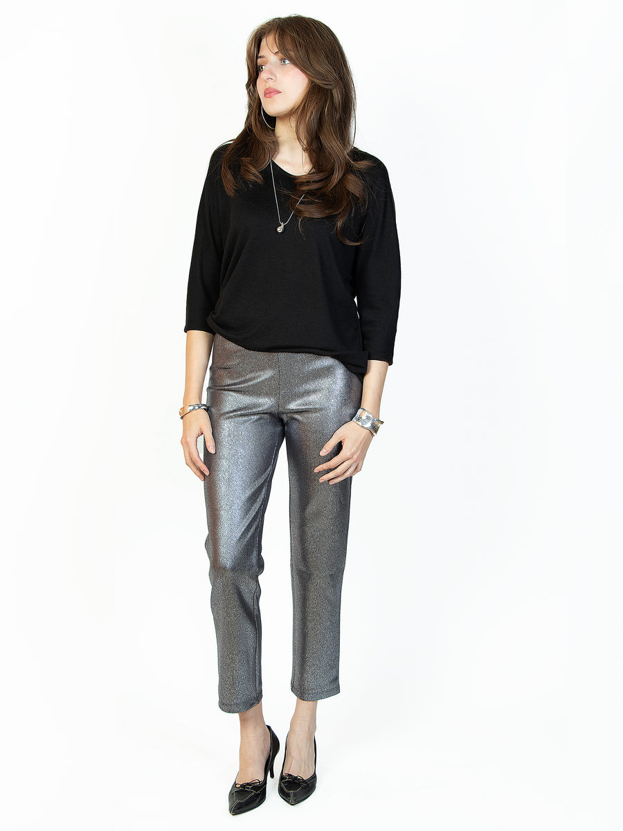 Kim & Co Croco pleather Julia slim leg trousers – Kim & Co.